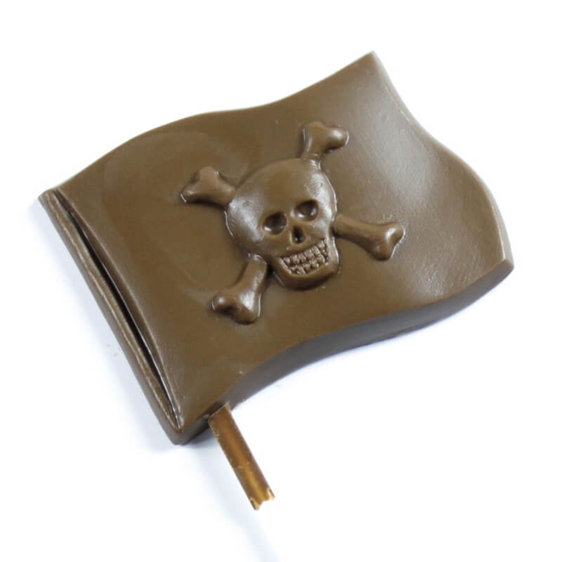 Chocolate Jolly Roger Pirate Flag Lollipop | Baxter Murray